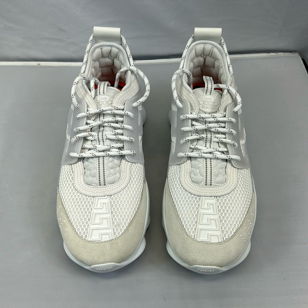 Versace Men’s White Chain Reaction Sneakers Sz 12 - Gem